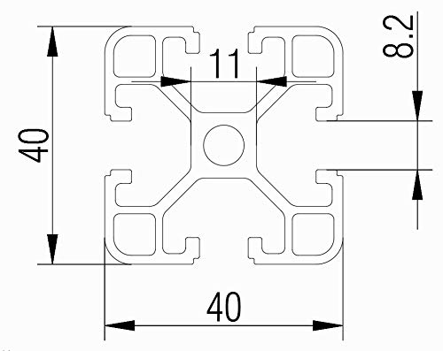 Perfil Aluminio 4040 Tipo T 100 cm | Paracarpinteros